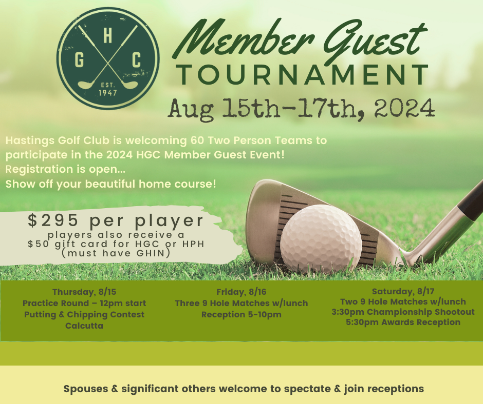 Inaugural Hastings Golf Club Member Guest Tournament - Hastings Golf Club