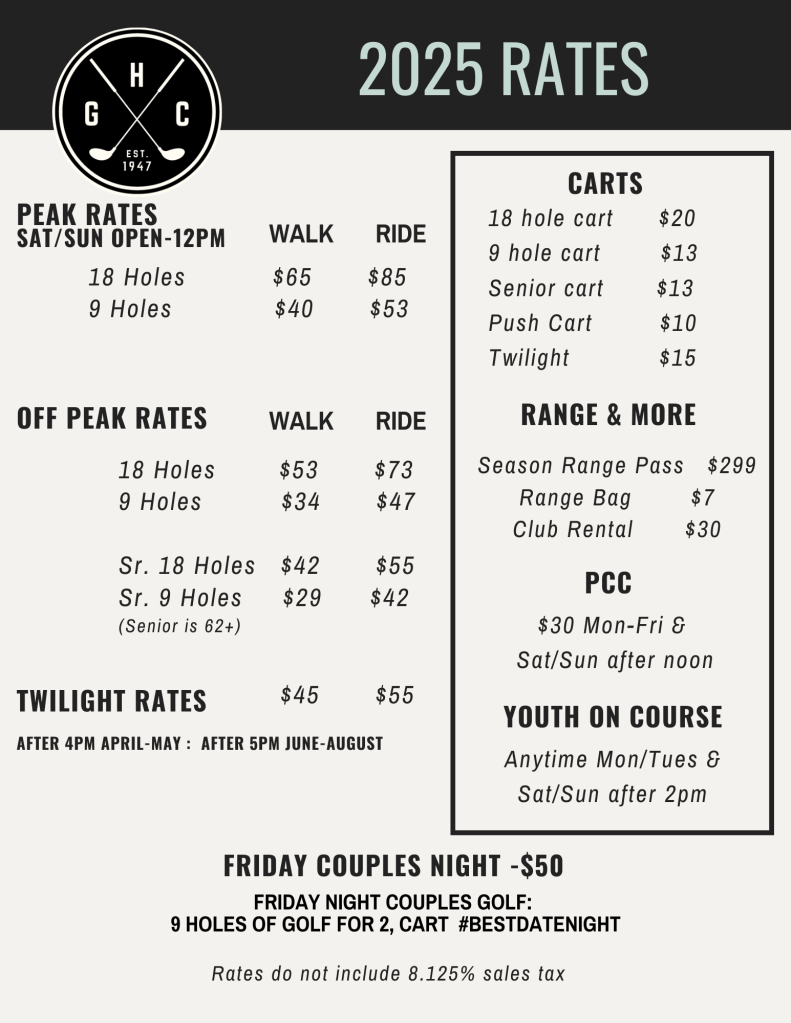 Daily Rates - Hastings Golf Club