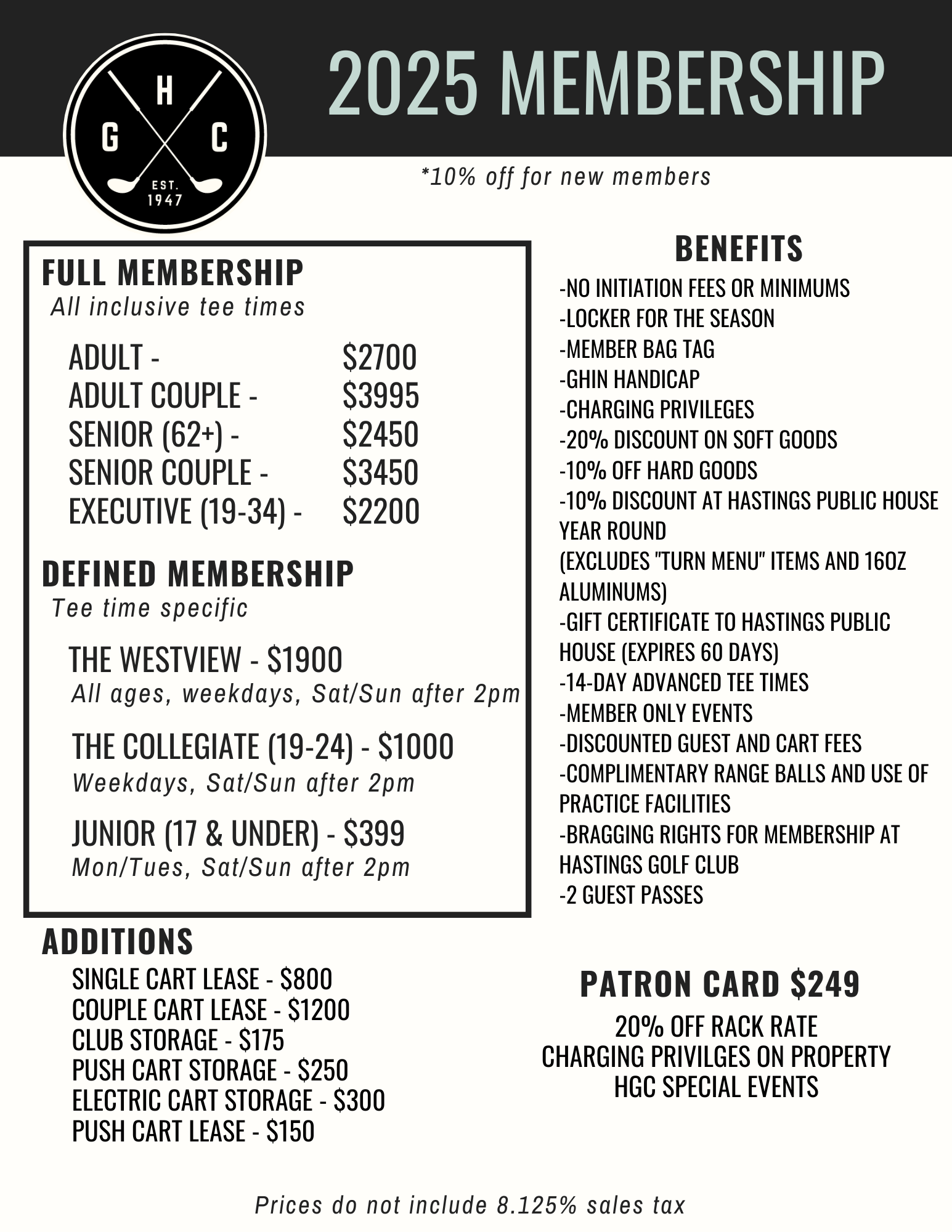 Membership - Hastings Golf Club